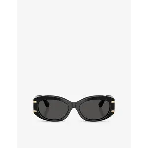 Dolce & Gabbana Oval-frame Acetate Sunglasses - Black