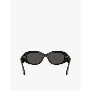 Dolce & Gabbana Oval-frame Acetate Sunglasses - Black