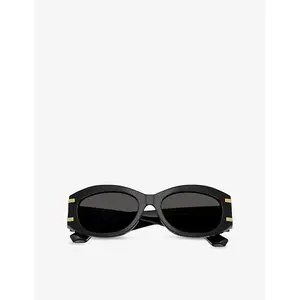 Dolce & Gabbana Oval-frame Acetate Sunglasses - Black