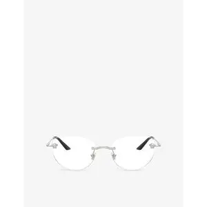 Versace Ve1305 Round-frame Optical Glasses - Silver