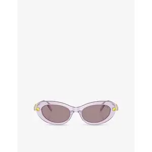 SWAROVSKI Oval-frame Acetate Sunglasses - Purple