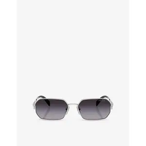 Prada Square-frame Metal Sunglasses - Silver