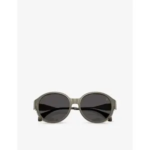 Moncler Round-frame Metal Sunglasses - Grey