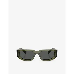 Prada Rectangle-frame Acetate Sunglasses - Green