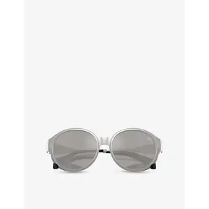 Moncler Me4005t Round-frame Sunglasses - Silver