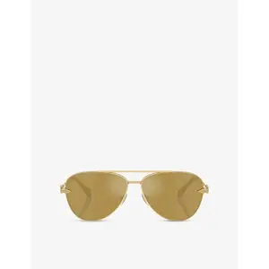 Versace Ve2283 Aviator Sunglasses - Gold