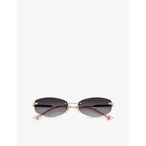 JIMMY CHOO Oval-frame Metal Sunglasses - Pink