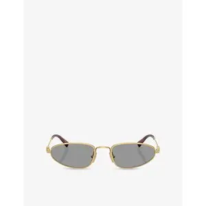 Miu Miu Oval-frame Metal Sunglasses - Gold