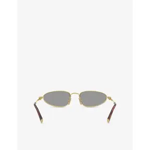 Miu Miu Oval-frame Metal Sunglasses
