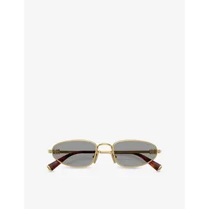Miu Miu Oval-frame Metal Sunglasses