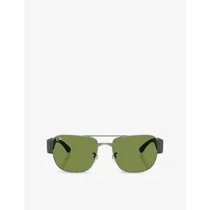 Ray-ban Square-frame Metal Sunglasses - Silver