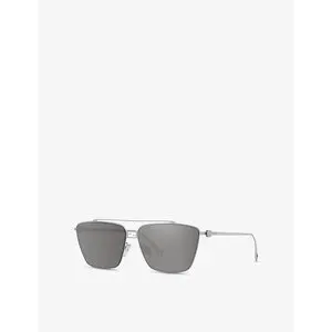 Fendi Baguette Aviator-frame Metal Sunglasses