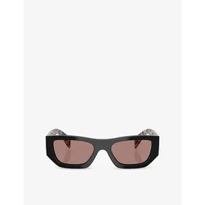 Prada Pr A01s Pillow-frame Acetate Sunglasses - Black