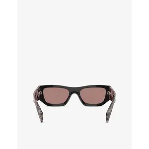 Prada Pr A01s Pillow-frame Acetate Sunglasses - Black