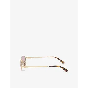 Miu Miu Oval-frame Metal Sunglasses