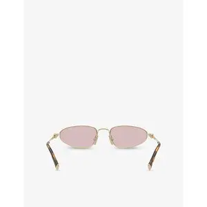 Miu Miu Oval-frame Metal Sunglasses