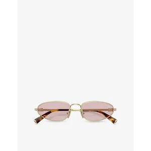 Miu Miu Oval-frame Metal Sunglasses