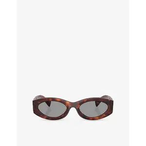 Miu Miu Oval-frame Acetate Sunglasses - Brown