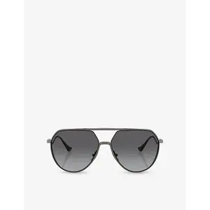 FERRARI Pilot-frame Metal Sunglasses - Grey