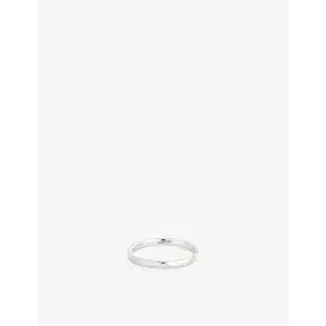 ASTRID & MIYU Molten Textured Band Ring - Rhodium P Silver