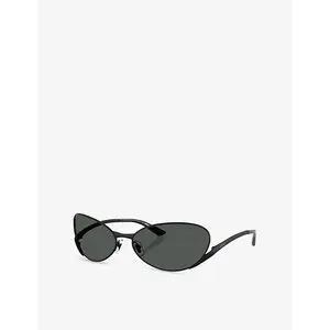 Versace Ve2285 Oval-frame Sunglasses - Black