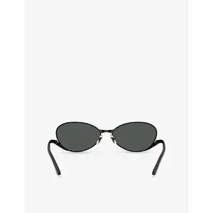 Versace Ve2285 Oval-frame Sunglasses - Black