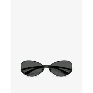 Versace Ve2285 Oval-frame Sunglasses - Black