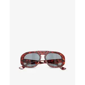 FERRARI Pillow-frame Acetate Sunglasses - Brown