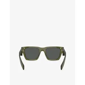 Prada Rectangle-frame Acetate Sunglasses - Green