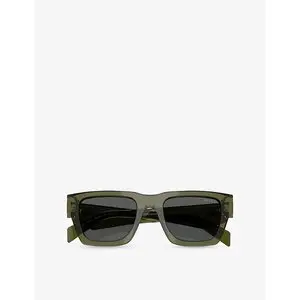 Prada Rectangle-frame Acetate Sunglasses - Green