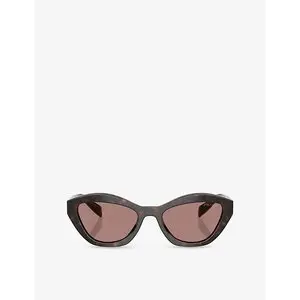 Prada Butterfly-frame Acetate Sunglasses - Brown