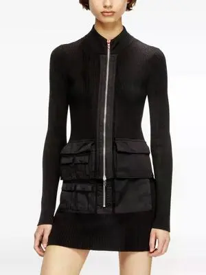 DIESEL® M-melissa Ribbed Zip-front Cardigan - Black