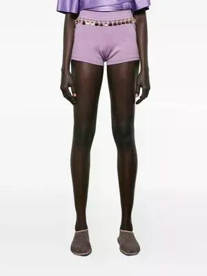Rabanne Embellished Knit Shorts - Purple