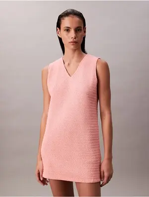 Calvin Klein Crochet Mini Dress - Powder Pink