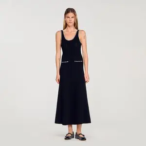 Sandro Beaded Knit Maxi Dress