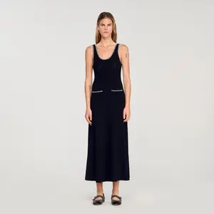 Sandro Beaded Knit Maxi Dress