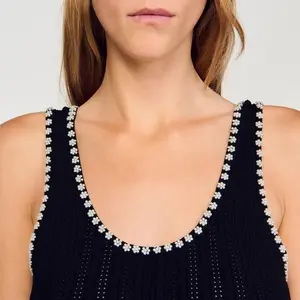 Sandro Beaded Knit Maxi Dress