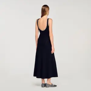 Sandro Beaded Knit Maxi Dress