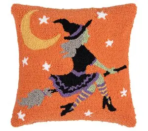 VALERIE PARR HILL 16' X 16' Witch Moonlight Hooked Throw Pillow B Y Valerie - One-color