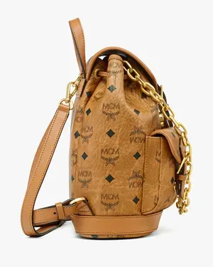 Mcm Aren Vi Mini Backpack - Cognac