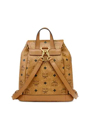 Mcm Aren Vi Mini Backpack - Cognac