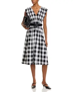Sea Neci Gingham Belted Tank Dress