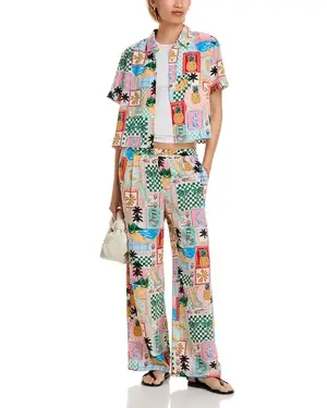 Aqua Postcard Wide Leg Pants