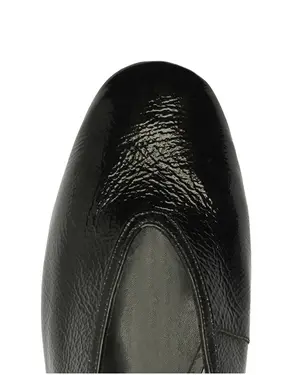 Schutz Buckled Leather Flats - Black