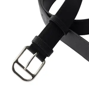 Prada Saffiano Leather Belt - Black