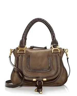 Chloé Marcie Small Satchel - Flannel Gray Suede