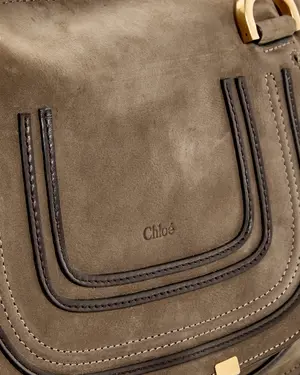 Chloé Marcie Small Satchel - Flannel Gray Suede