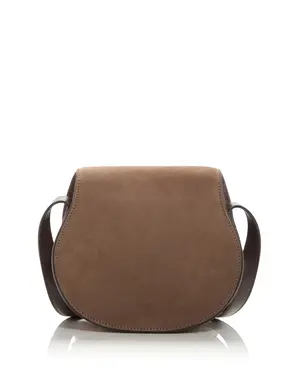 Chloé Marcie Small Saddle Bag - Flannel Gray Suede