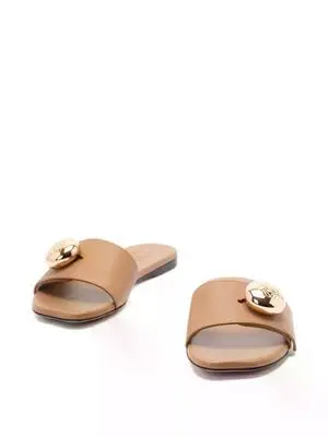 Loewe Pebble Leather Sandals - Neutrals