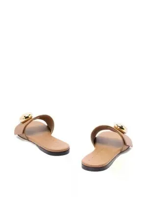 Loewe Pebble Leather Sandals - Neutrals